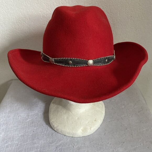 Bailey | Accessories | Bailey Fiesta Hat Vtg Red Wool Felt Cowboy ...